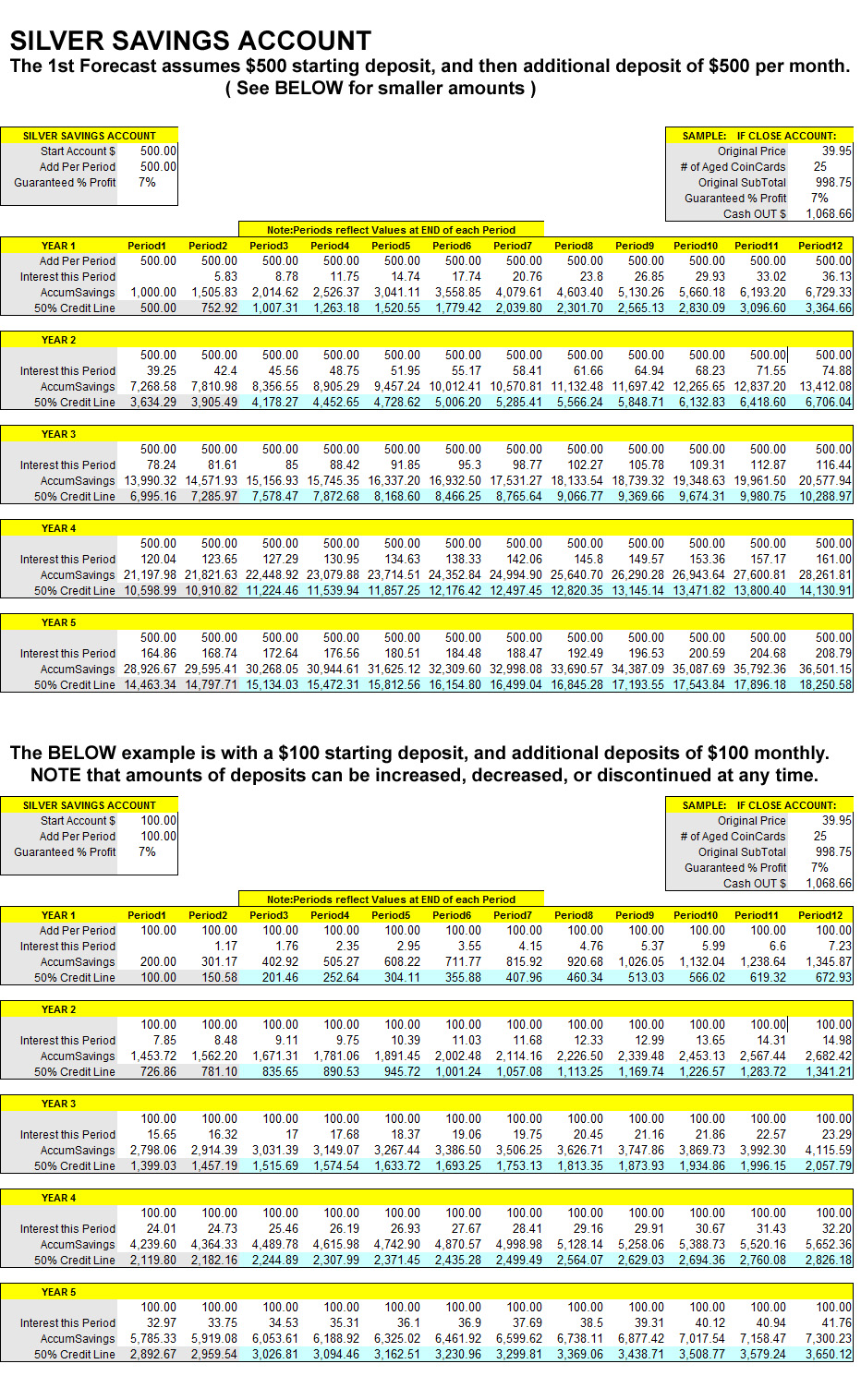 Silver Savings Account Samples Silver Savings Account Samples